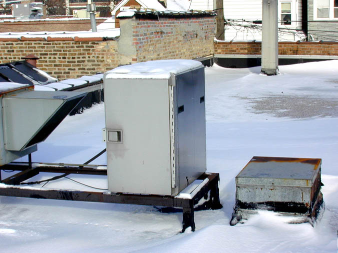 Thermoelectric Air Conditioner is installed on a rooftop enclosure